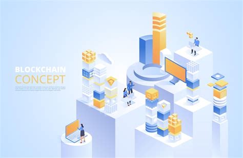 Premium Vector Blockchain Concept Isometric Digital Blocks Or Cubes Connection