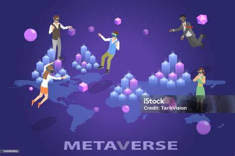 3d 아이소메트릭 플랫 벡터 메타버스 디지털 세계의 개념적 일러스트 레이 션 메타버스에 대한 스톡 벡터 아트 및 기타 이미지 메타버스 대체 불가 토큰 가상현실
