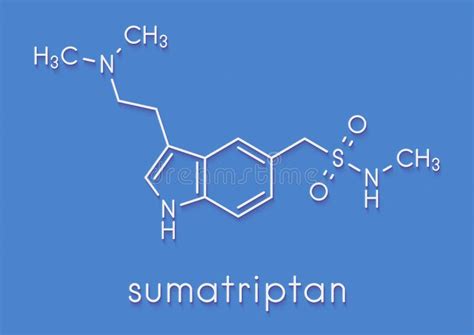 Sumatriptan Molecular Structure Isolated On White Stock Illustration Illustration Of