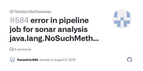 Error In Pipeline Job For Sonar Analysis Javalangnosuchmethoderror