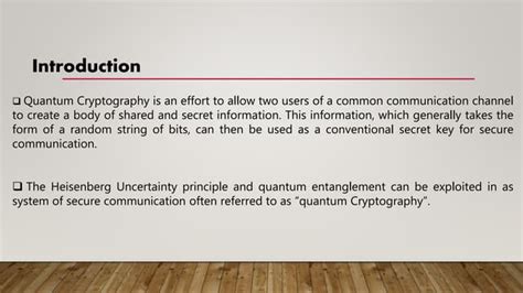 Quantum Cryptography Presentation Pptx