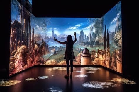 Premium Ai Image A Photo Of A Person Experiencing A Virtual Reality Vr Simulation Generative Ai