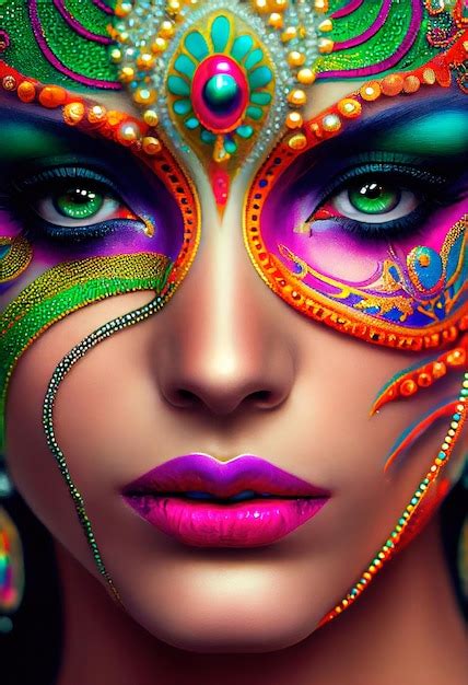 Premium Ai Image Abstract Portrait Of A Beautiful Fashionable Girl In