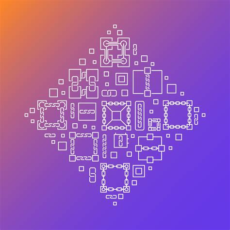 Blockchain Concept Vector Linear Rhombus Shape Illustration 13698890 Vector Art At Vecteezy