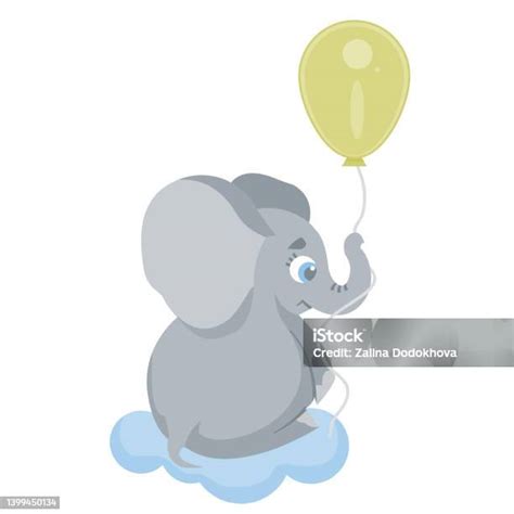 흰색 배경 벡터 일러스트레이션에 만화 스타일의 귀여운 코끼리 귀여운에 대한 스톡 벡터 아트 및 기타 이미지 귀여운 그라데이션 놀이 Istock