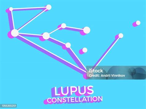 루푸스 별자리 3d 기호 파란색 배경에 등색 스타일별 아이콘 별과 은하의 클러스터 벡터 일러스트레이션 3차원 형태에 대한 스톡 벡터 아트 및 기타 이미지 Istock