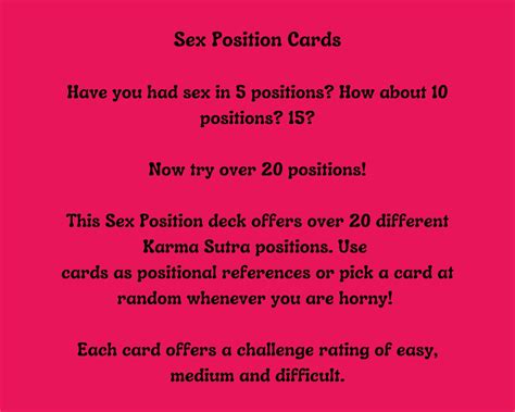 Sex Position Cards Karma Sutra Game Cards Kinky Gift Couples Sex Printable Etsy