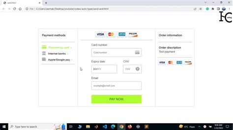 Payment Gateway Using Htmlcss Javascript In E Commerce Website Youtube