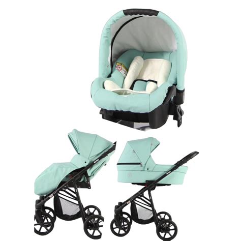 Бебешка количка Retrus Vaya, 3 в 1, Mint, ECO, Мента - eMAG.bg