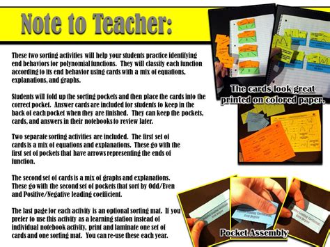 End Behavior Of Polynomial Functions Sorting Activities Math Giraffe Shop