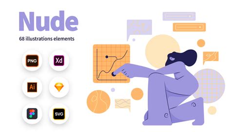 Nude Illustrations Vector Elements