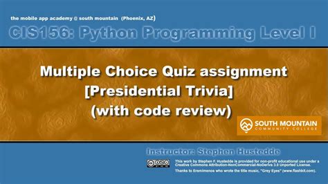 Python 08i Multiple Choice Quiz Project And Code Review Youtube
