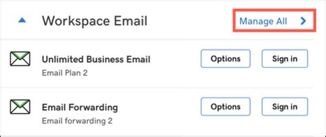 workspace email set up my forwarding email address