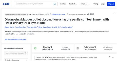 Diagnosing Bladder Outlet Obstruction Using The Penile Cuff Test In Men With Lower Urinary Tract