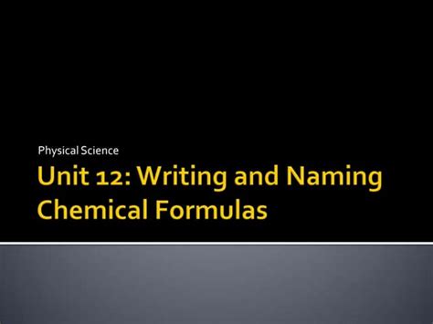 Writing And Naming Formula Pptx