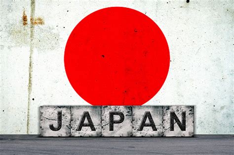 일본 돌 블록에 단어 일본 국기의 그런 지 배경에 콘크리트 벽에 공간을 복사합니다 기호 및 기호 0명에 대한 스톡 사진 및 기타 이미지 Istock