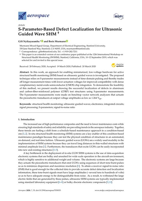 Pdf S Parameter Based Defect Localization For Ultrasonic Guided Wave Shm