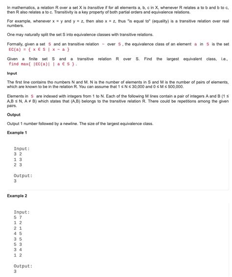 Solved In Mathematics A Relation R Over A Set X Is