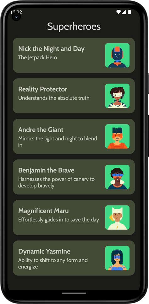 practice build superheroes app android developers