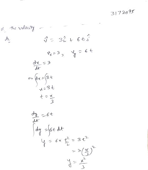 The Velocity Of A Particle Is Given By V Vector Equals To I Cap Plus T J Cap Metre Per