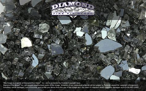 Gray Reflective Diamond Fire Pit Glass 1 Lb Crystal Package