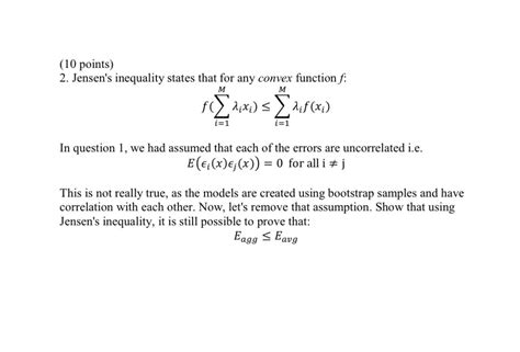 Solved 10 Points 2 Jensens Inequality States That For