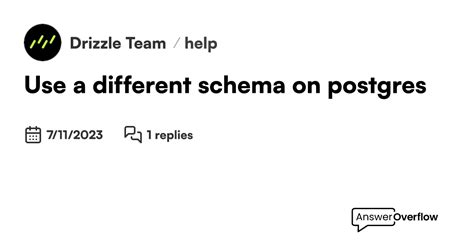 Use A Different Schema On Postgres Drizzle Team