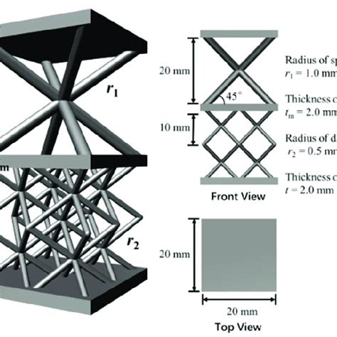 Schematic Of Bi Layer Lattice Sandwich Unit Cell Download Scientific Diagram