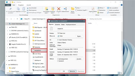 Windows Datei Eigenschaften ändern Und Aufrufen Computer Bild