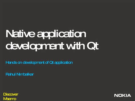 Native Application Development With Qt Ppt Computer Software And