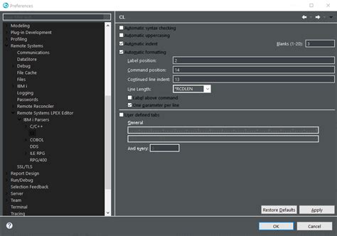 Ibm Cl Control Language Layout With Rdi Rational Developer Nick