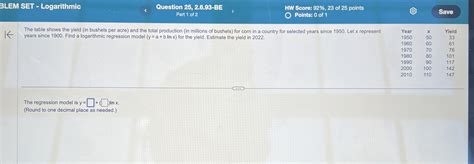 Solved BLEM SET LogarithmicQuestion BEHW Chegg Com