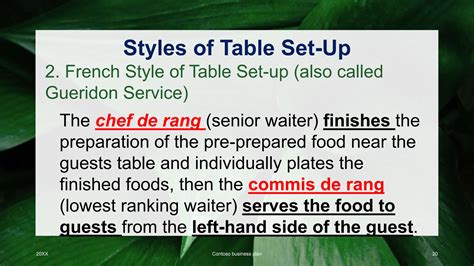 TABLE SET UP AND DIFFERENT TABLE GUIDELINES Pptx
