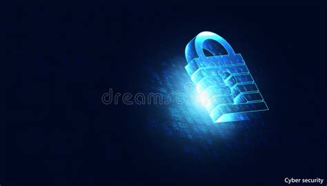 Lock Cyber Security Privacy Protection Icon On Blue Background And