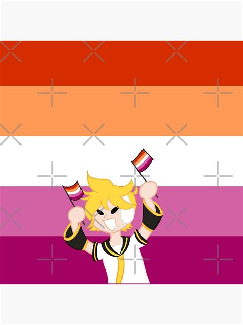 Lesbian Flag Len Kagamine Sticker For Sale By Vee S World 111 Redbubble