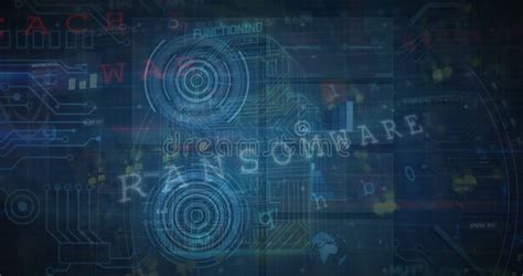 Illustration Of Circuit Board Texture In Padlock With Padlock Text