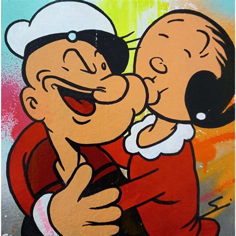 Popeye And Olive Oil Kissing