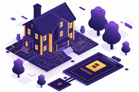 Smart Home Illustration With Neural Network And Ai Integration Showcasing Modern Technology And
