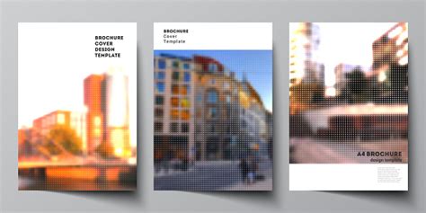 A4 커버 모형의 벡터 레이아웃은 브로셔 전단지 소책자 커버 디자인 책 디자인 브로셔 커버용 디자인 템플릿입니다 추상 적인 하프톤 효과 장식 점 점선 패턴 장식 0명에 대한