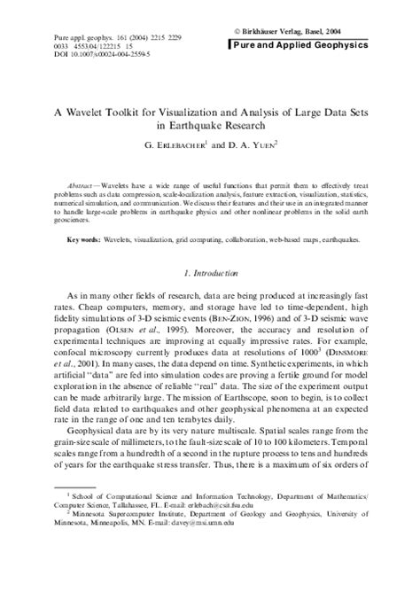 pdf a wavelet toolkit for visualization and analysis of large data