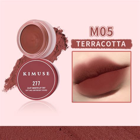 KIMUSE Lip Mud Dual Use Cheek Lip Lipstick Sexy Red Mousse Cheek Lip Tint Gloss Long Lasting