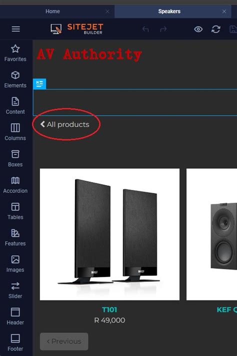 link to element on different page url website builder sitejet