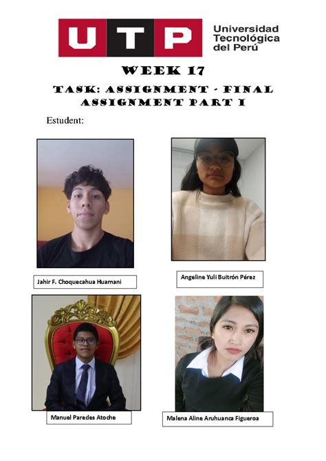 Week 17 Task Assignment Final Assignment Part I Week 17 Task Assignment Final