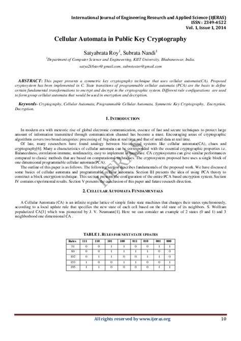 Pdf Cellular Automata In Public Key Cryptography