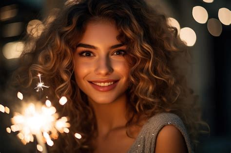 Premium Ai Image Beautiful Woman With Sparkles Illustration Ai