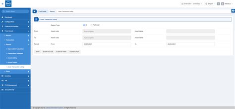 Asset Transaction Listing Smacc Accounting Software