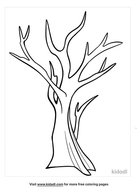 Tree Coloring Bare Branch Pages Colouring Clip Branches Outline Clipart