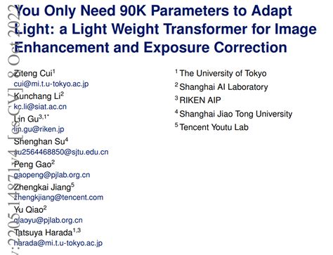 You Only Need 90k Parameters To Adapt Light 论文阅读笔记you Only Need 90k Parameters To Adapt Light