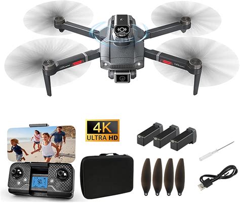 Drones With Camera For Adults 4K S179 Brushless Motor Drone With 3 Batteries LED Remote