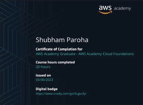 Shubham Paroha On Linkedin Aws Learning Cloudcomputing Training